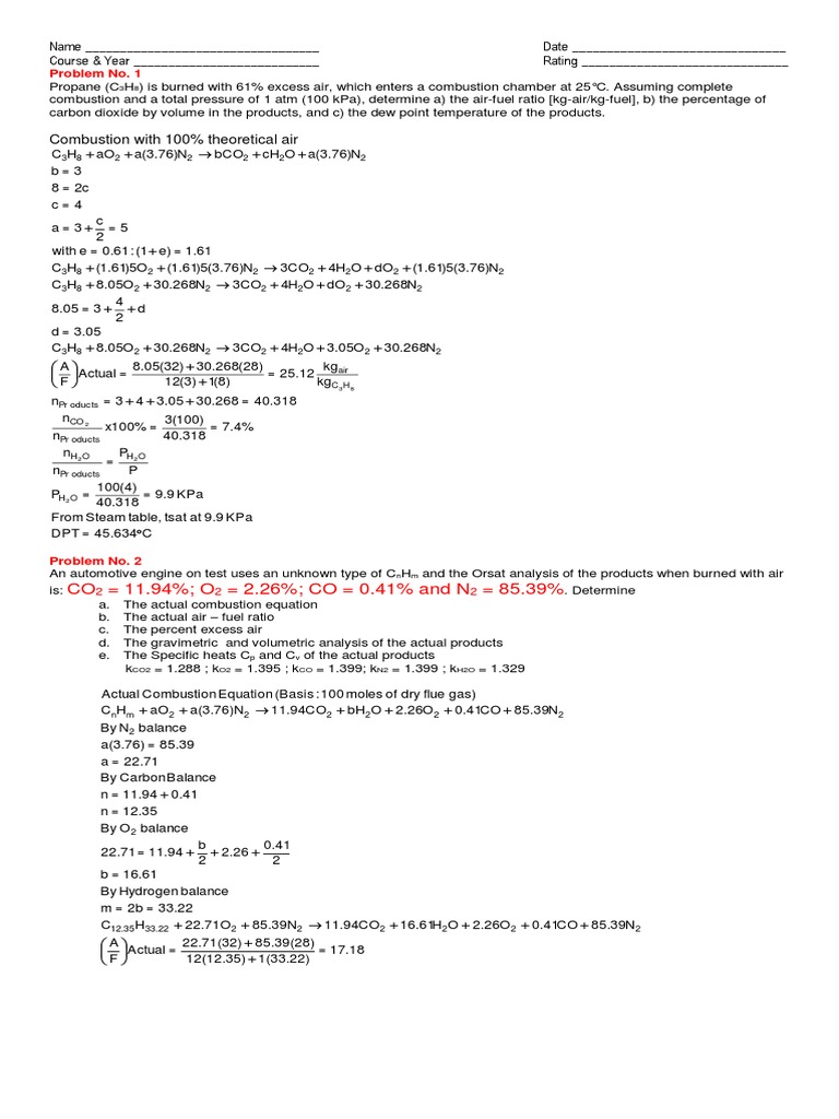 Thermo 1 (Quiz No. 4) | PDF