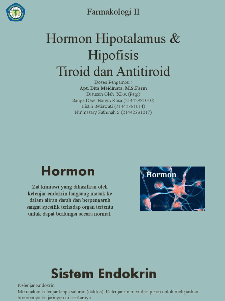 kel 4 Farmakologi 2 Hipotalamus Hipofisis Tiroid Antitiroid-1.pptx | PDF
