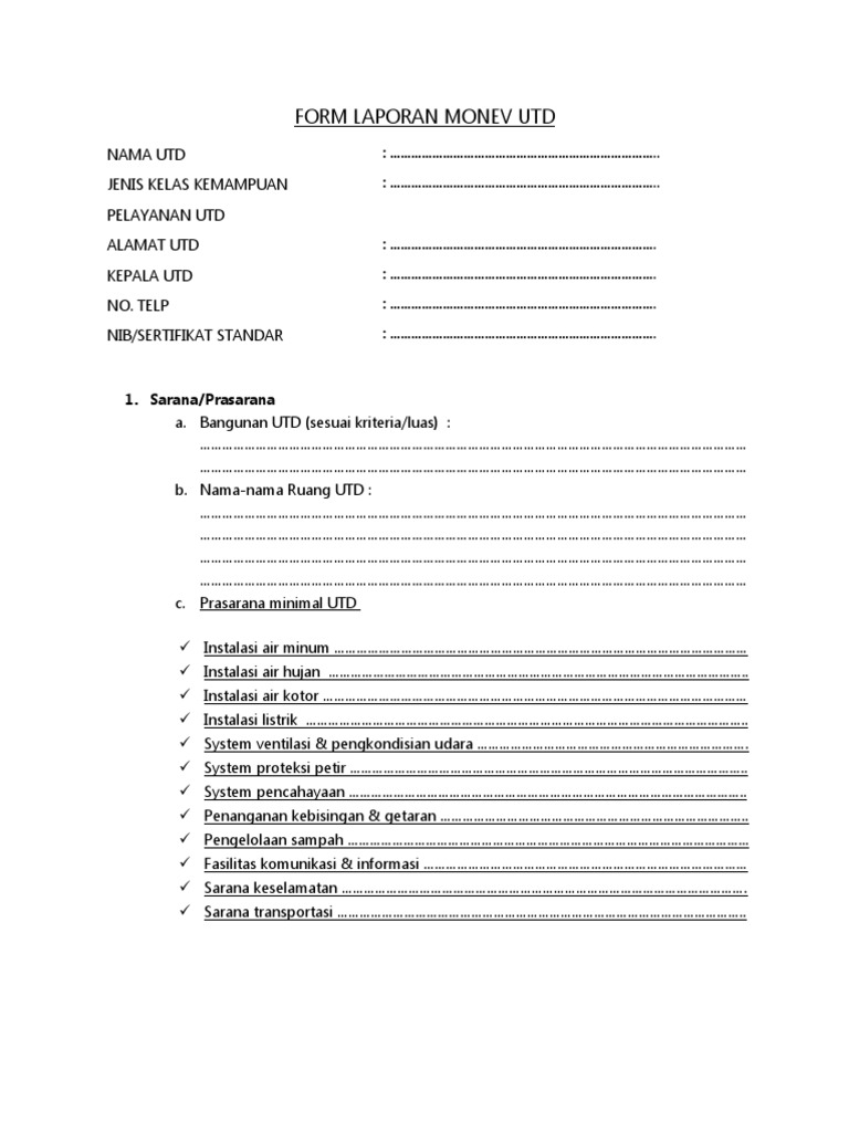 Form Laporan Monev Utd | PDF