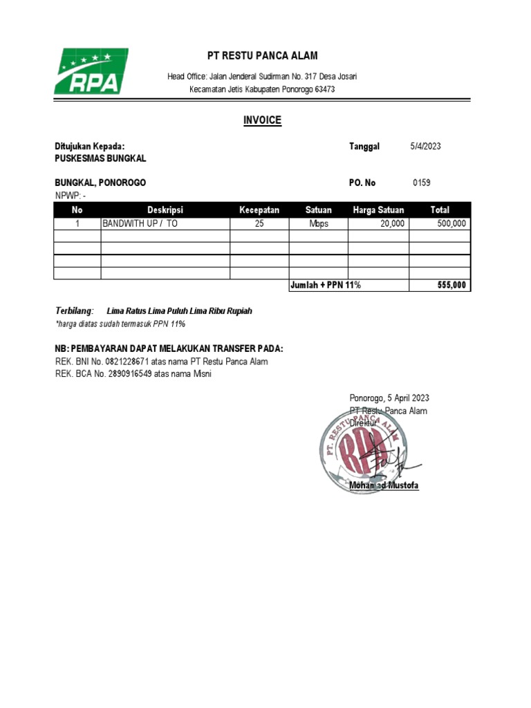 Invoice April Puskesmas Bungkal (1).pdf | PDF