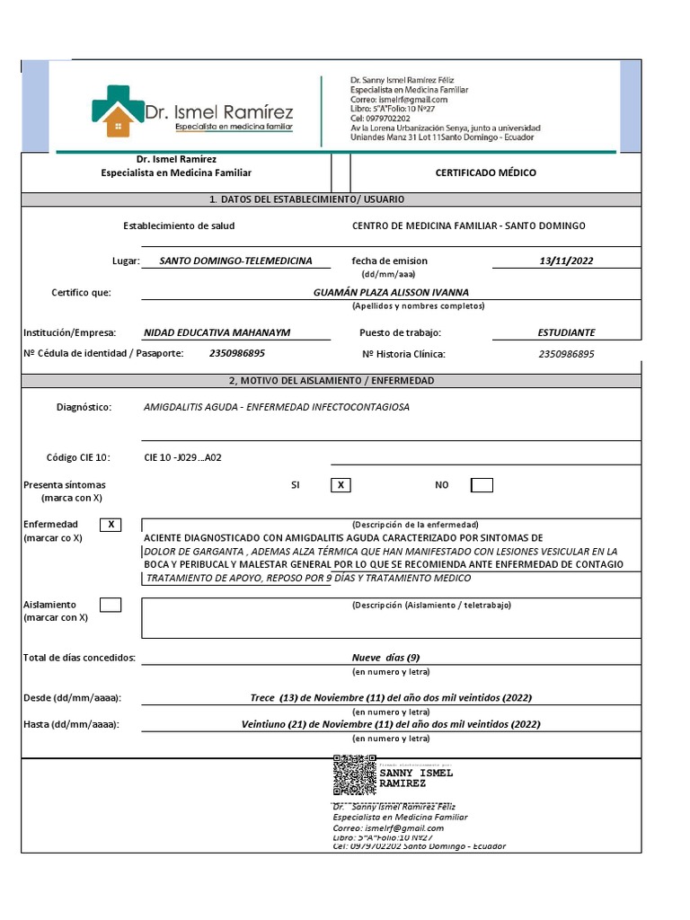 2-FORMATO Certificado Medico ALISSON GUAMAN-signed-signed PDF | PDF