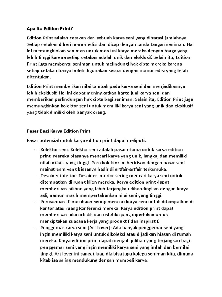 Apa Itu Edition Print | PDF