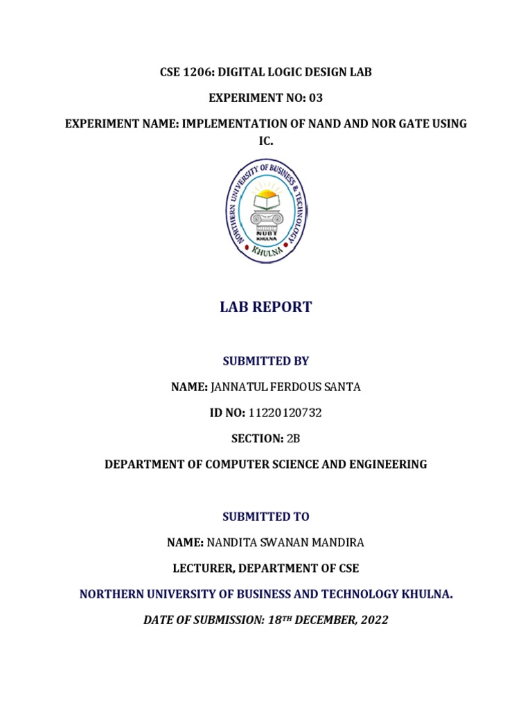 DLD Lab Report 3 PDF | PDF