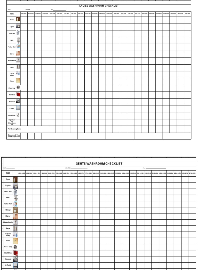 Washroom Checklist PDF