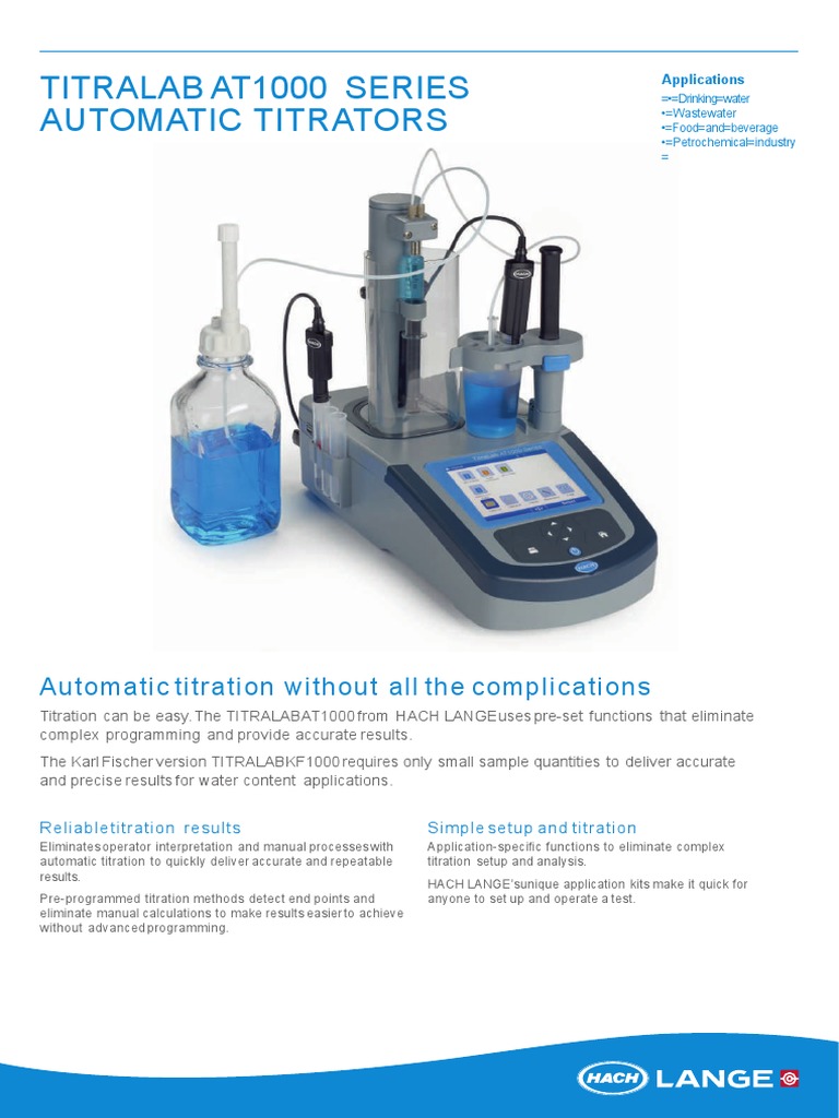 Hach Titralab AT1000 Series PDF | PDF | Titration | Chemistry