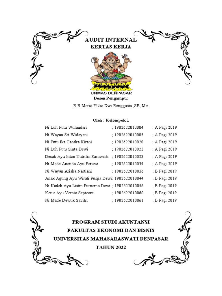 Kelompok 1AB - Kertas Kerja | PDF