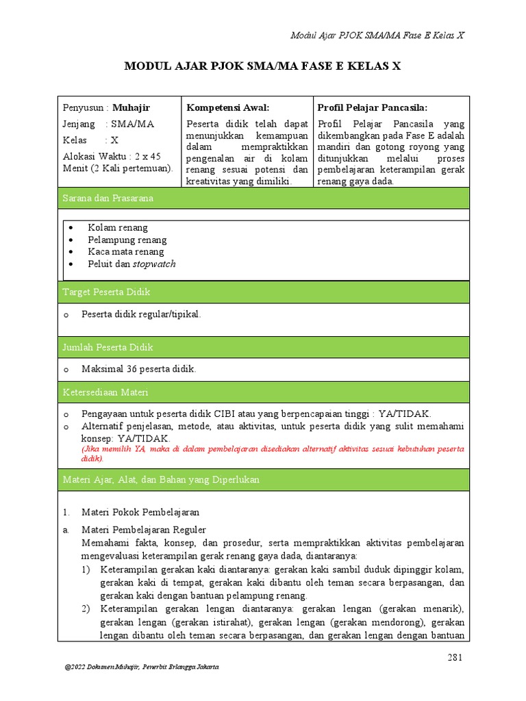13 Modul Ajar Aktivitas Air - Sma X - 08 - 05 - 2022 - Oke | PDF