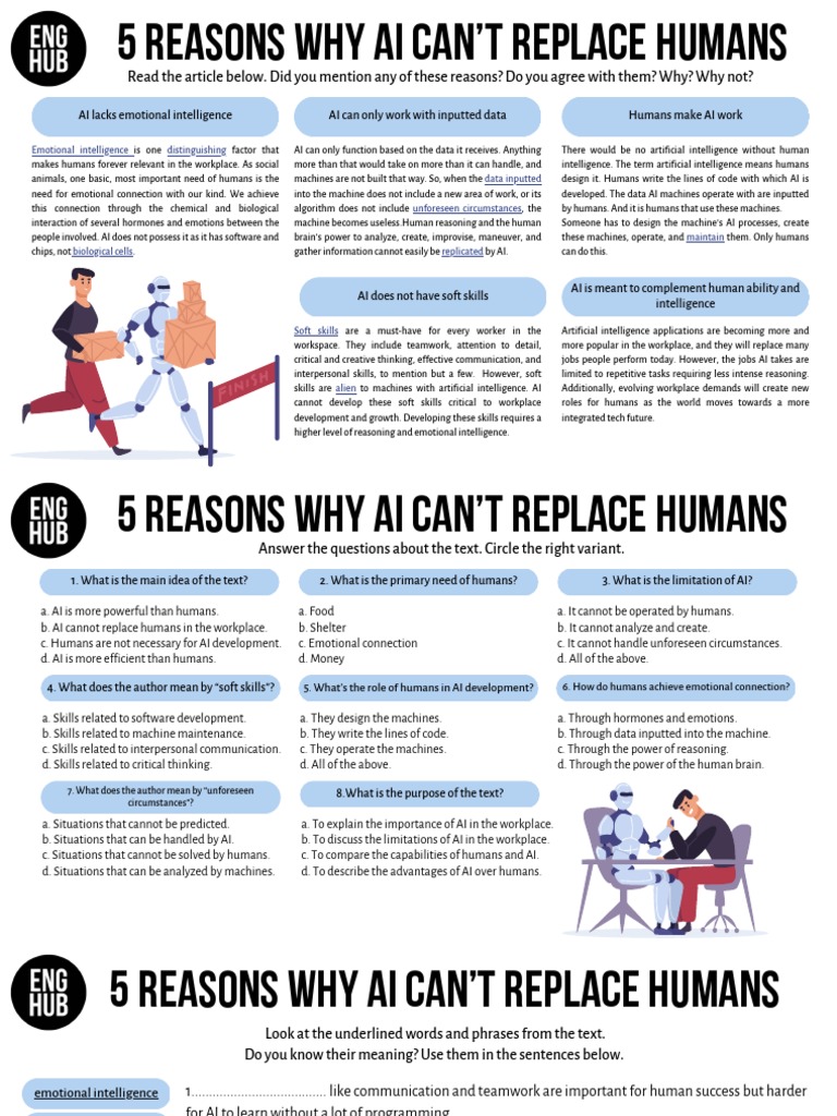 5 Reasons Why AI Can't Replace Humans SV | PDF