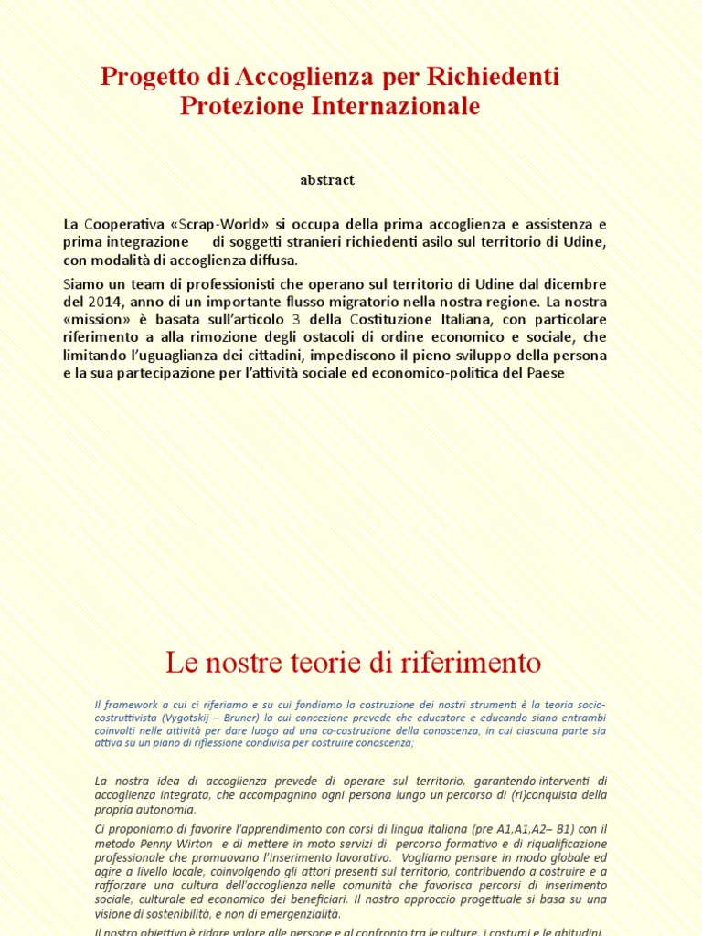 Progetto Accoglienza Rich - Prot.Intern Units | PDF