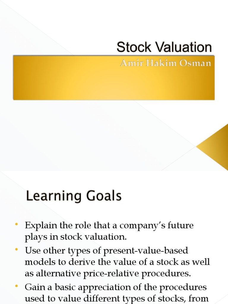 Valuing Stocks Through Present Value Models and Forecasting Future ...