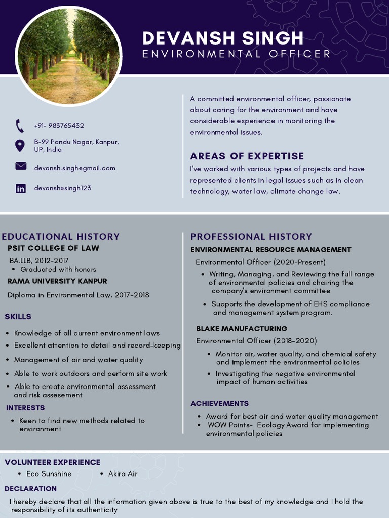 Resume - Devansh Singh - Environment PDF | PDF
