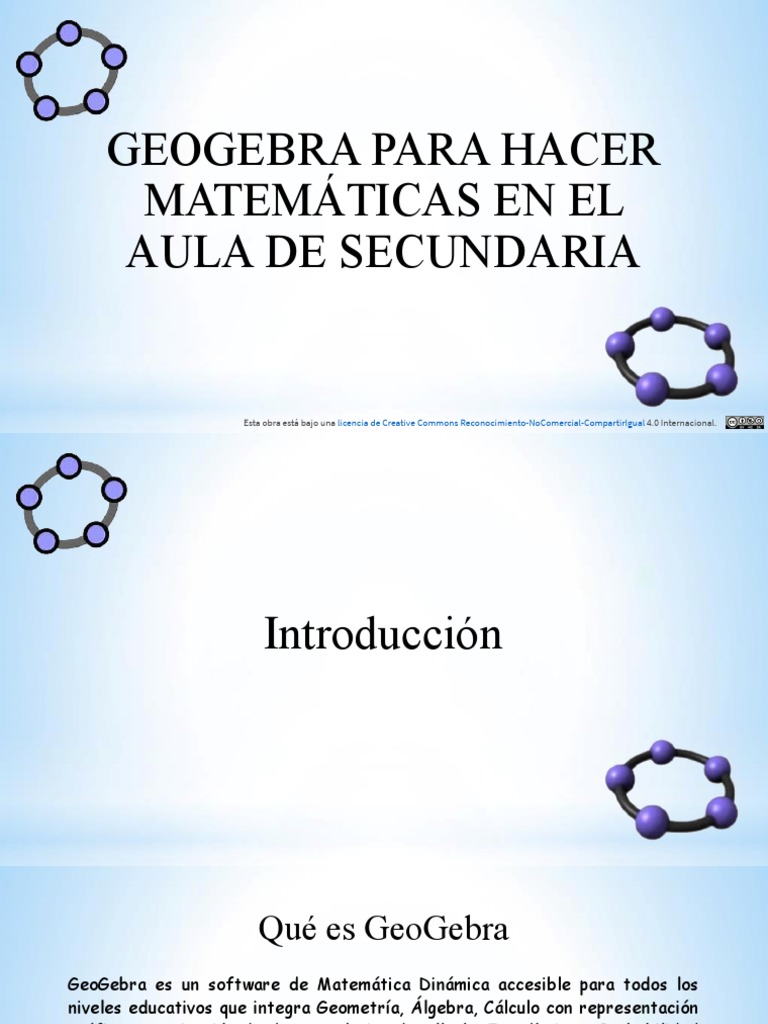 Geogebra para Hacer Matemáticas en El Aula | PDF | Hoja de cálculo ...
