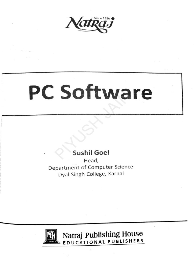 PC Software by Sushil Goel | PDF