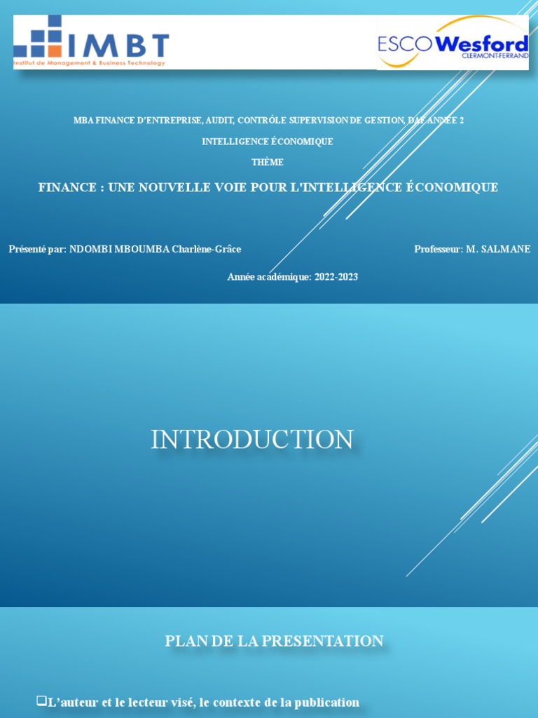 Intelligence Eco Et Finance | PDF | Finance et gestion monétaire