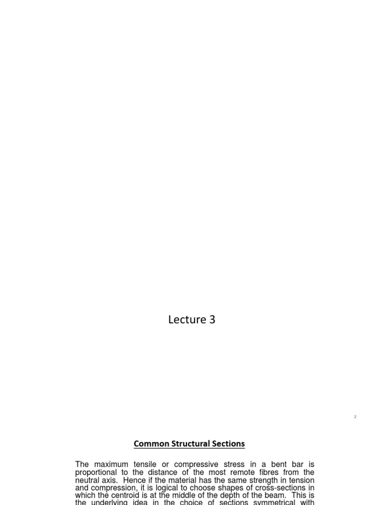 Lecture 3 Pdf Bending Structural Engineering