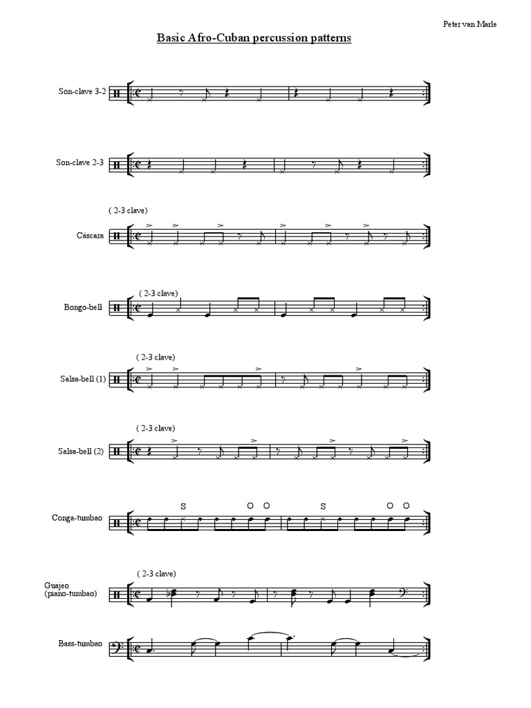 Basic Afro-Cuban Percussion-Patterns2022 PDF | PDF | Formes musicales ...