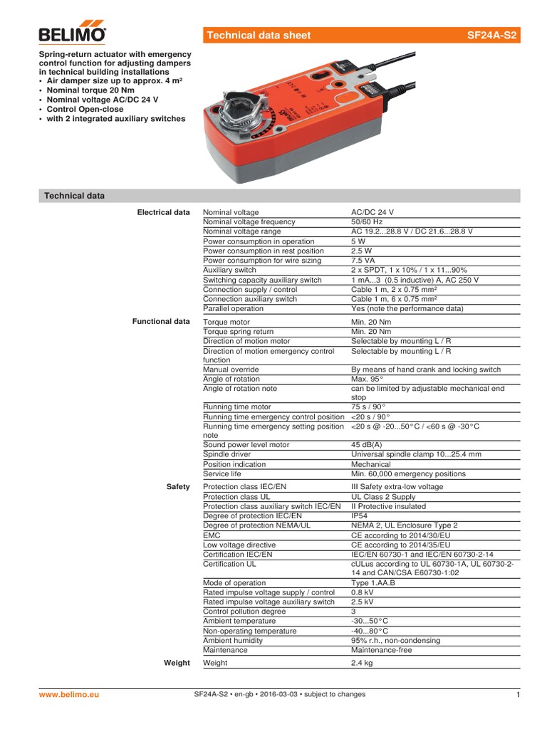 SF24A-S2 Datasheet En-Gb PDF | PDF | Electric Motor | Switch