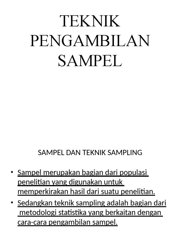 TEKNIK SAMPLING | PDF