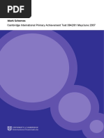 Pearson Edexcel Iprimary Achievement Test 2021 Mark Scheme | PDF | Flowers