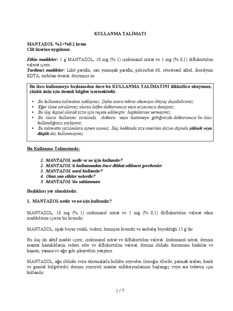 MANTAZOL 1 0.1 Krem-Kt PDF | PDF