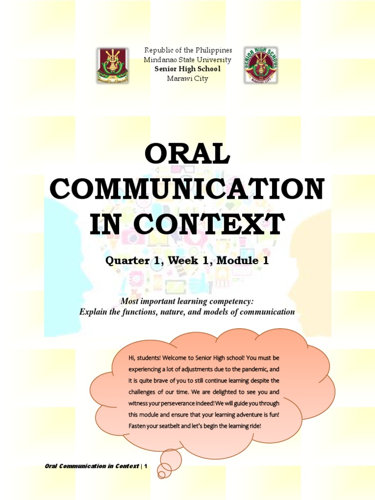 Oral Communication (QTR 1, Module 1) PDF | PDF