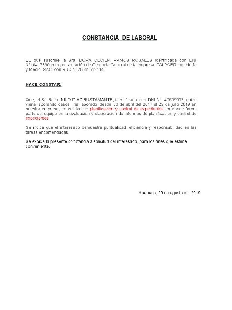 Constancia de Laboral | PDF | Crecimiento personal y profesional
