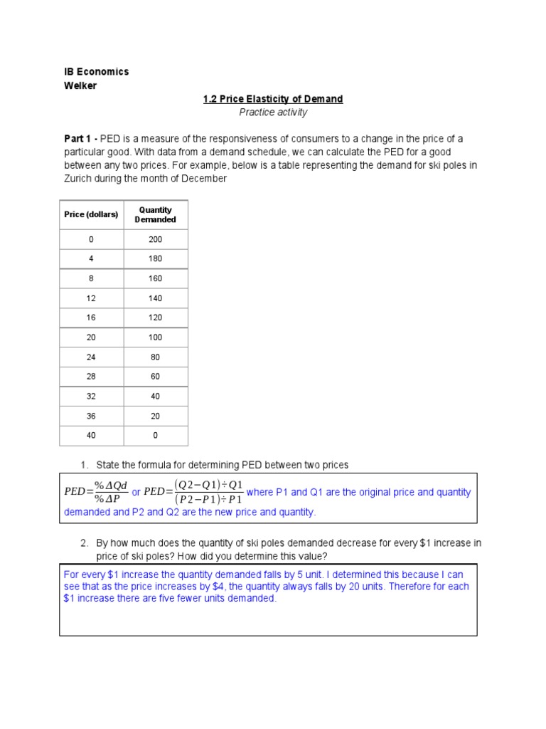 1.2 PED Practice Activity - ANSWER KEY | PDF