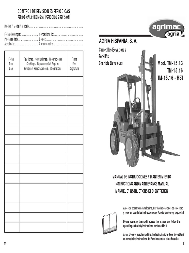 Manual Operario Agria TH15.16 | PDF