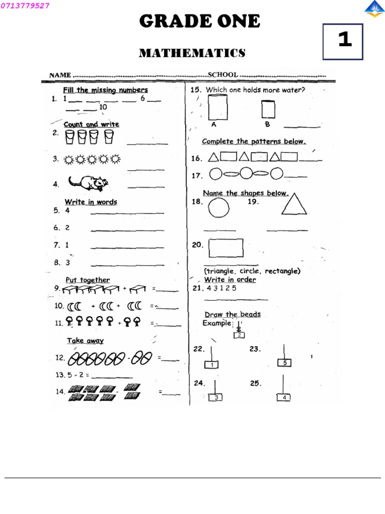 Mathematics Grade One PDF | PDF