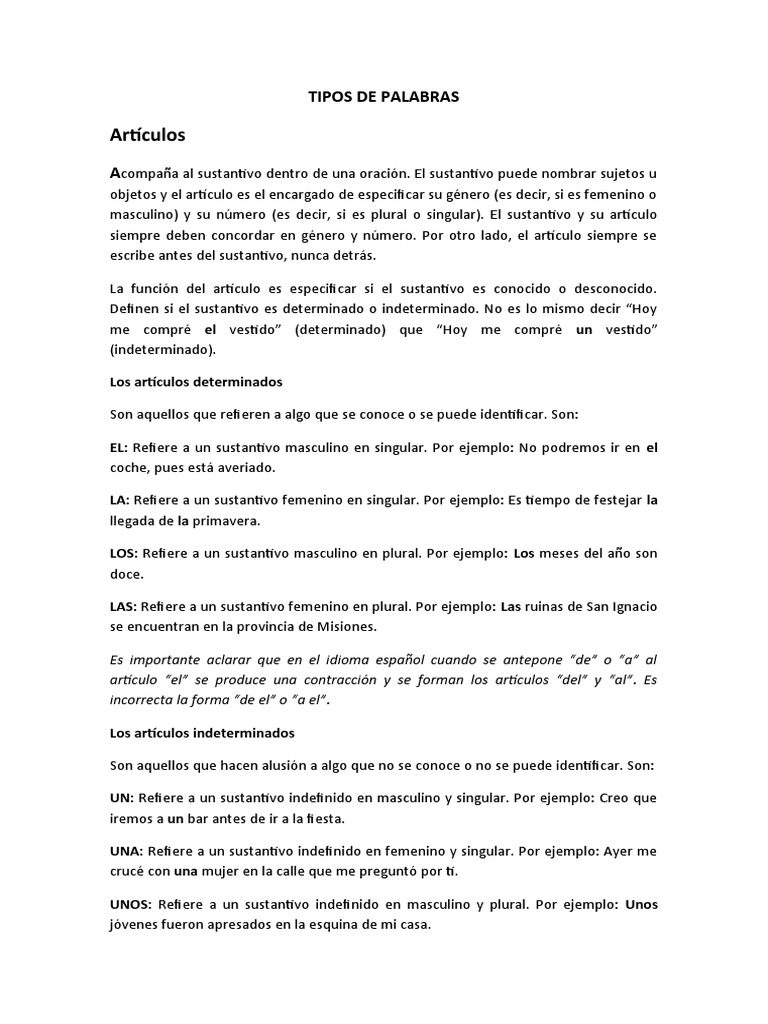 Artículos y Género en Sustantivos | PDF