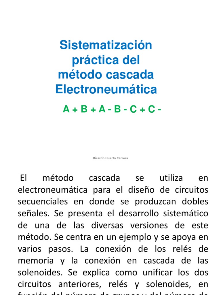 Metodo Cascada Electroneumatica Ricardo Huerta C. Segunda Version PDF | PDF