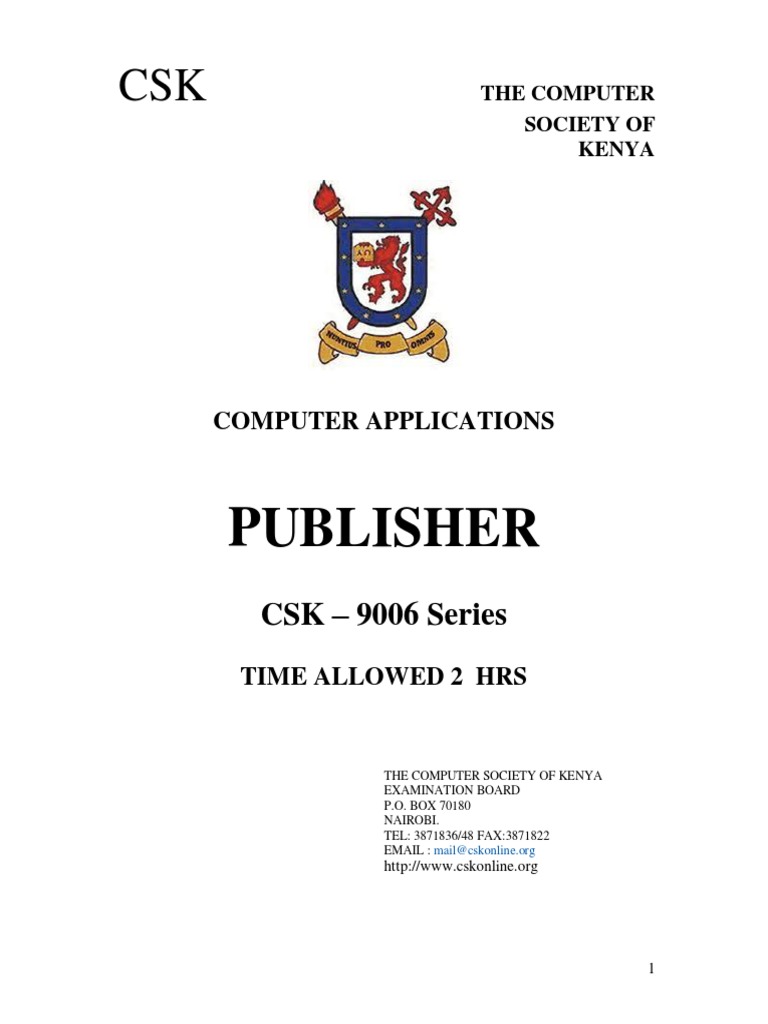 MS Publisher January Exam 2022 PDF | PDF