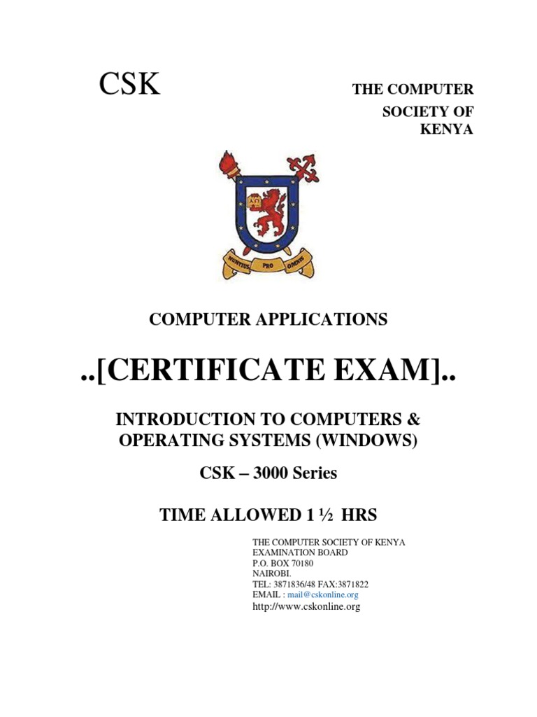 INTRODUCTION TO COMPUTERS & WINDOW JANUARY EXAM 2022.pdf | PDF
