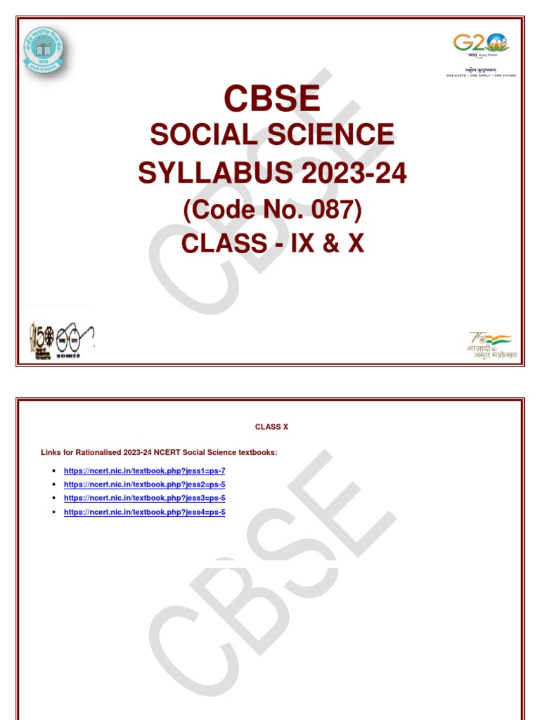 Social Science Sec 2023-24 Removed | PDF