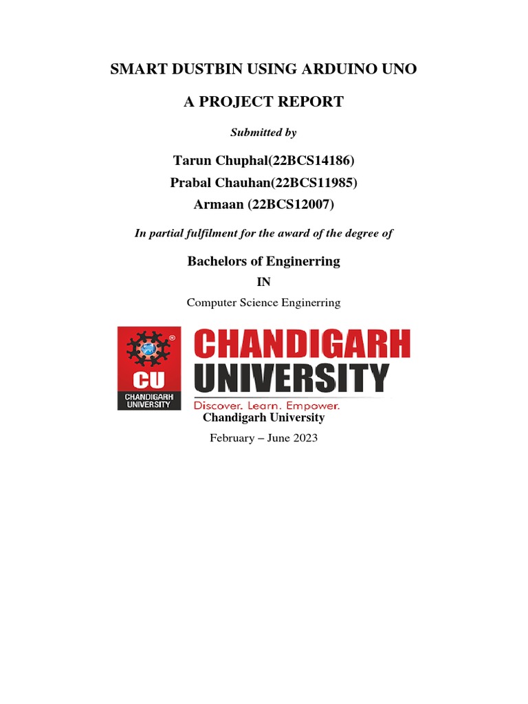 Smart Dustbin Project Report | PDF | Computers | Technology & Engineering