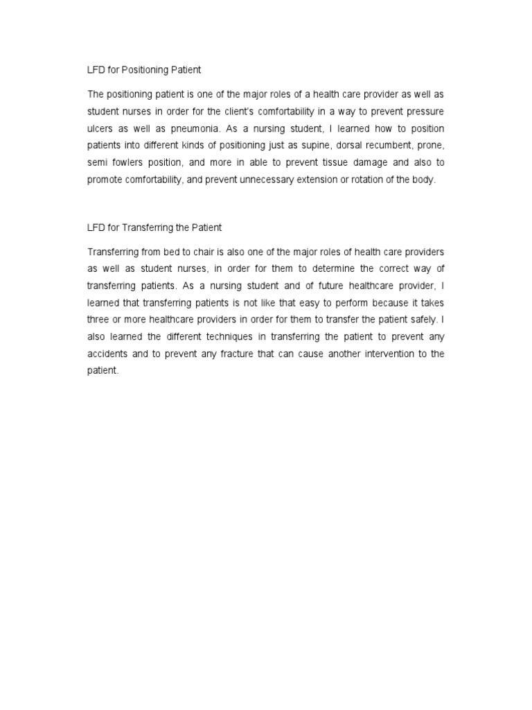 LFD For Positioning and Transferring | PDF