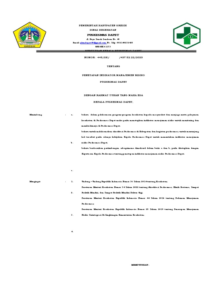 Contoh SK Beserta Profil Indikator | PDF