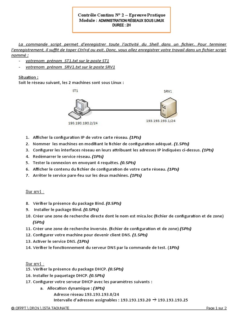 Configuration Réseau Linux: DNS et DHCP | PDF | Système de noms de domaines | Ingénierie ...