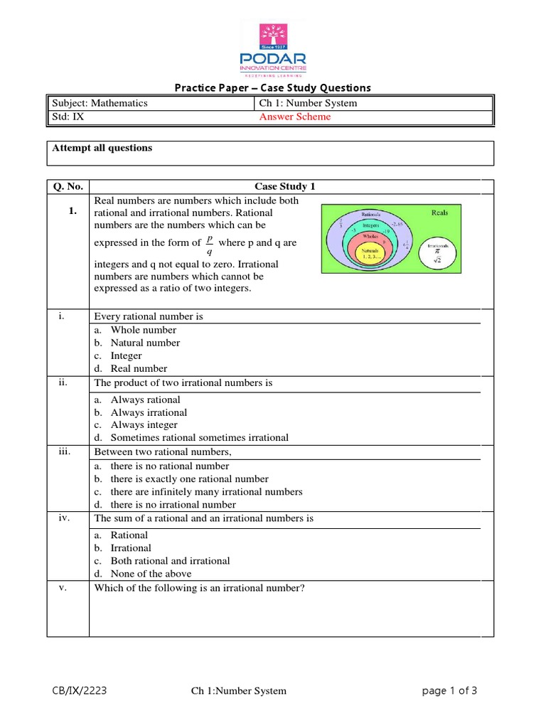 Number System - Case Based Question.pdf | PDF