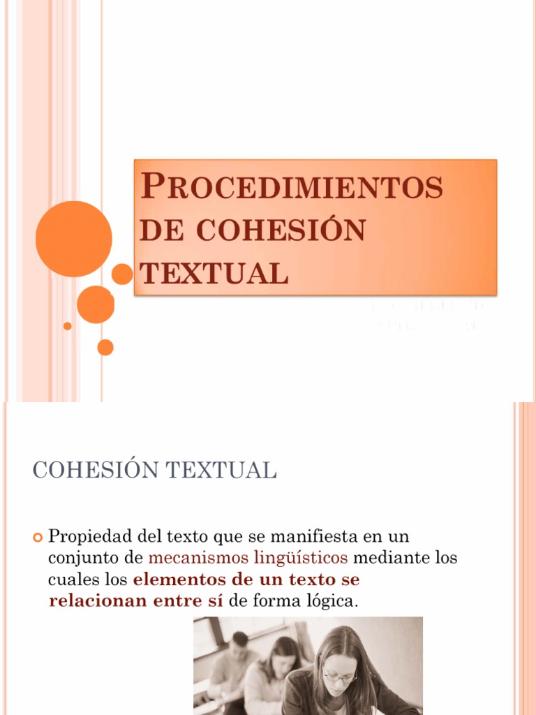 Procedimientos de Cohesión Textual PDF | PDF | Semántica | Lingüística