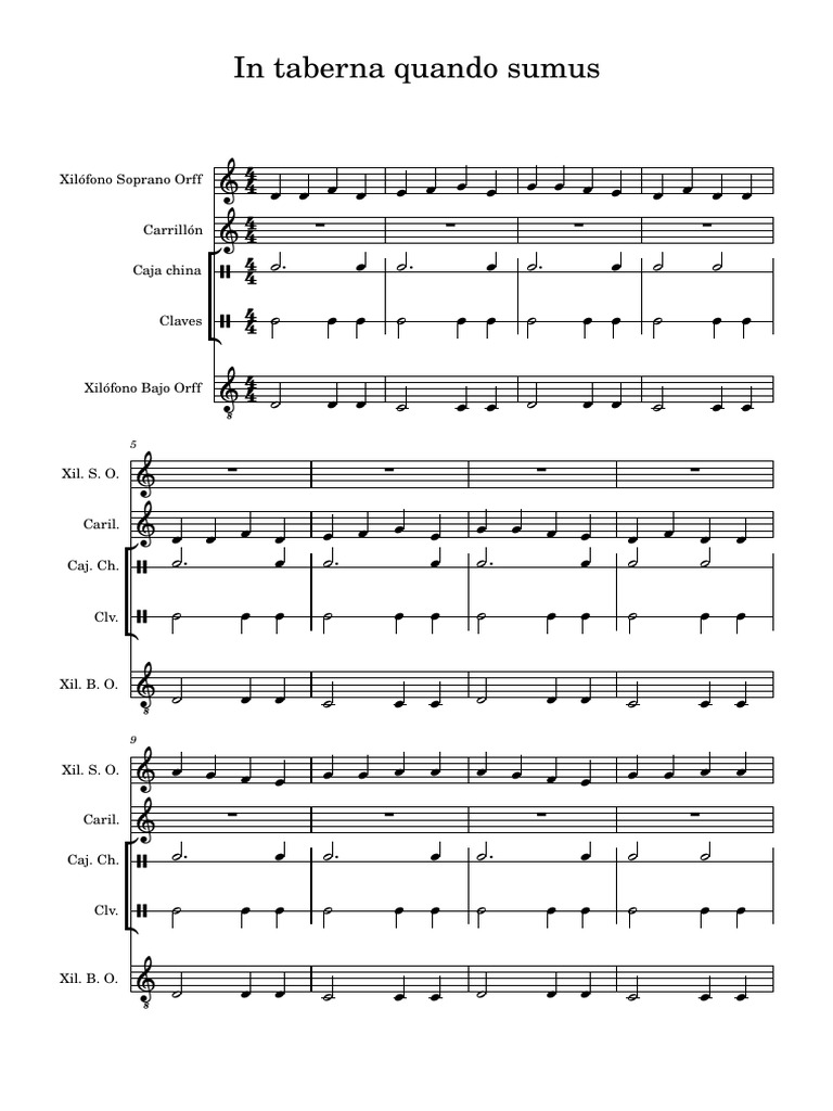 In Taberna Quando Sumus | PDF | Compositions