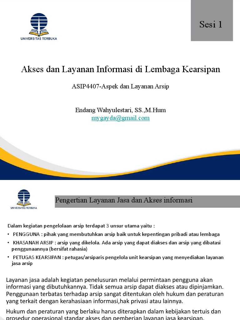 INISIASI 1 - ASIP4407 - Akses Dan Layanan Arsip - OK | PDF