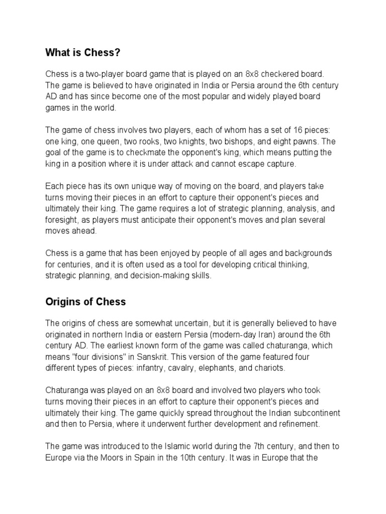 What Is Chess | PDF