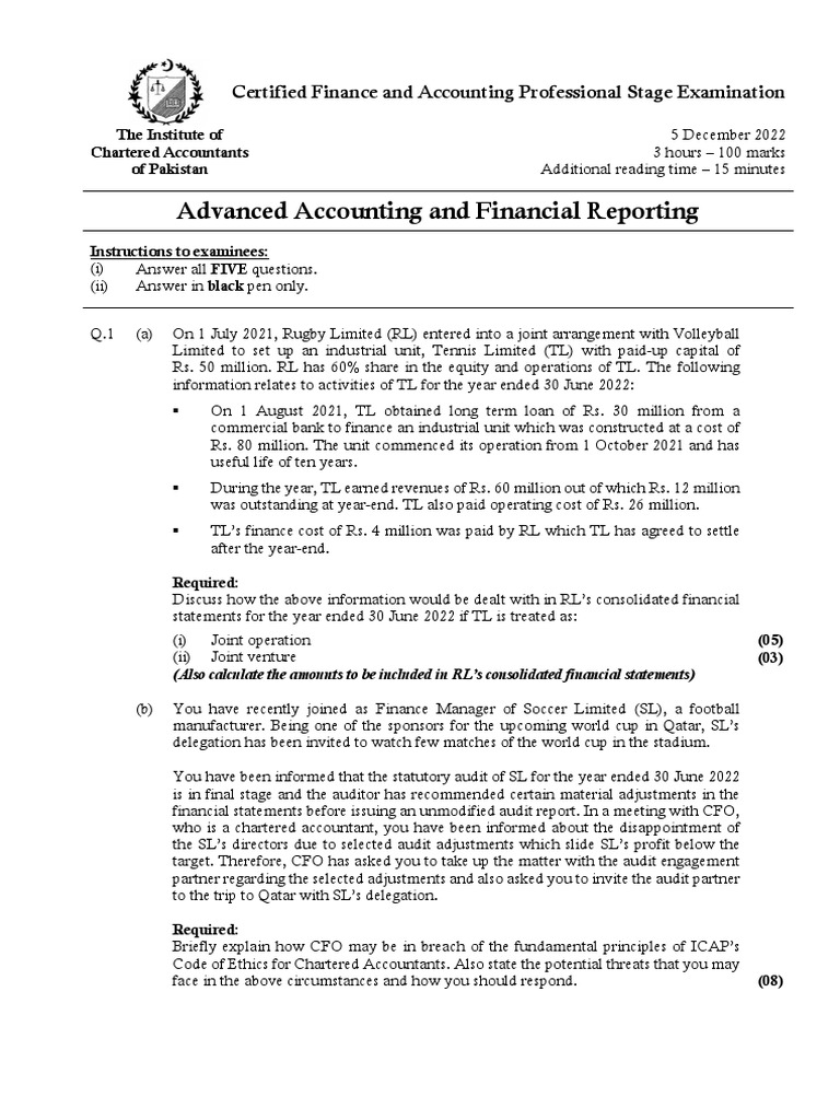 CFAP-1-AFR-Winter-2022 | PDF