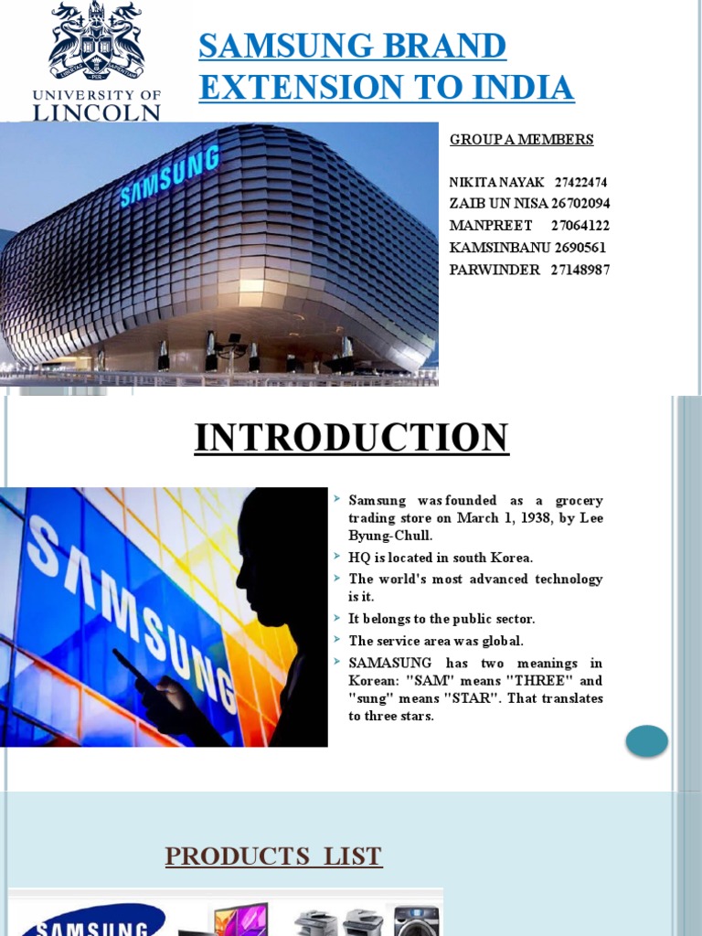 Samsung Brand Extension To India | PDF | Technology & Engineering