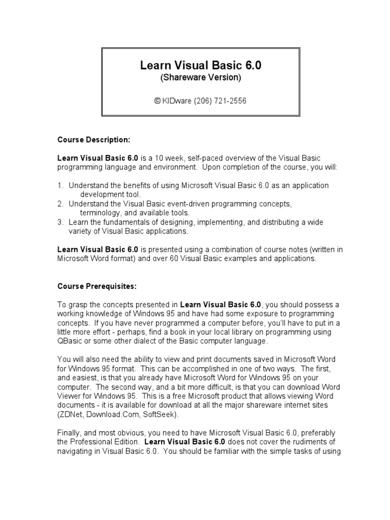 Learn Visual Basic-Start Here | PDF | Business