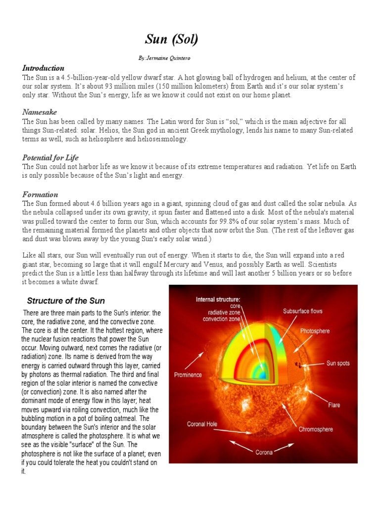 Sun (Sol) : Namesake | PDF | Sun | Stars