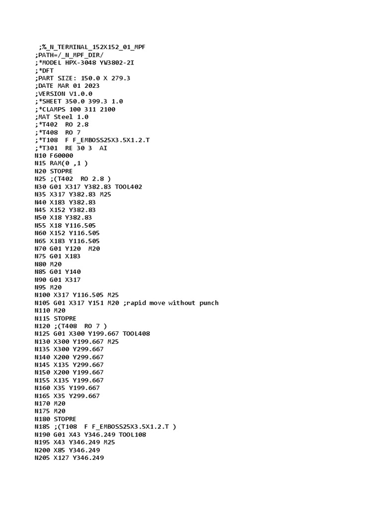 G Codes Terminal Block | PDF