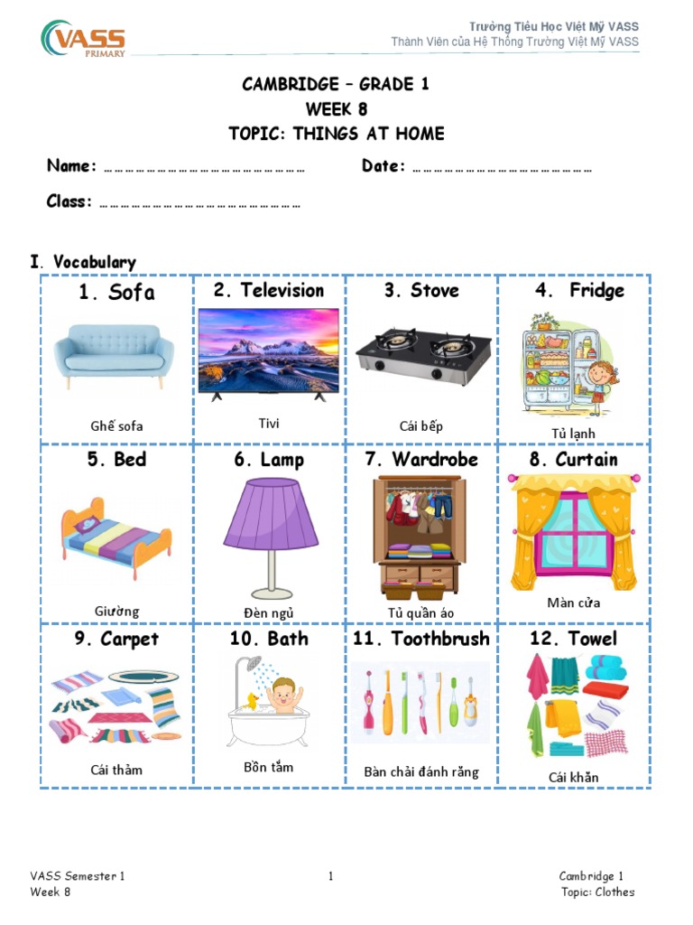 Camb Week 8 Things in House PDF | PDF