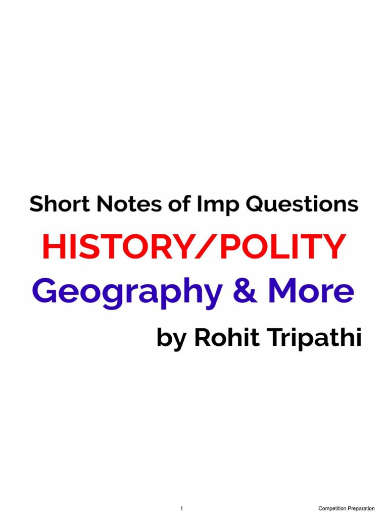 GK-GS Hindi Short Notes by Rohit Tripathi | PDF